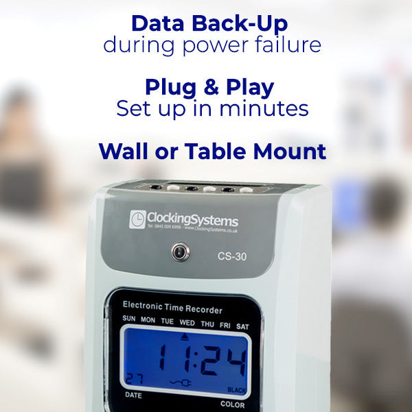 Clocking Systems CS-30 -Robust Time Clock – ClockingSystems